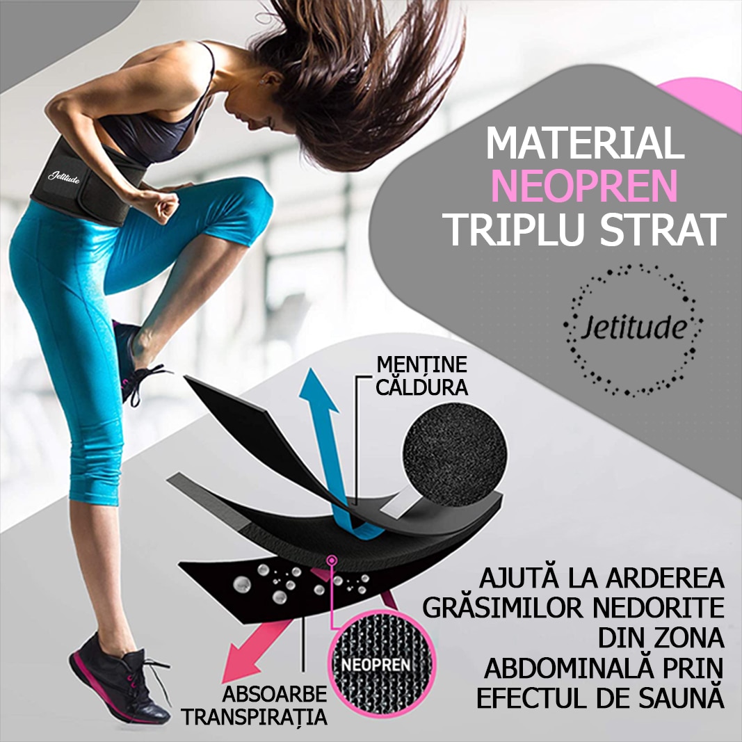 Centura abdominala fitness Jetitude™ pentru slabit cu efect de sauna ...