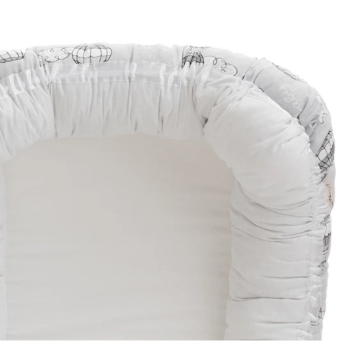 Cos pentru bebelusi cu baloane aer cald Baby Nest, Twindeco, gri/alb, 0 ...