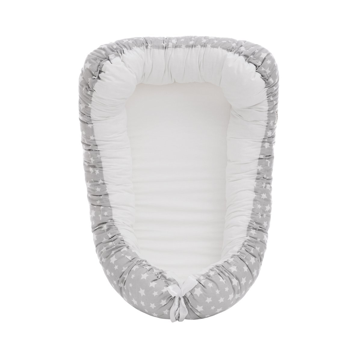 Cos pentru bebelusi cu stelute Baby Nest, Twindeco, gri/alb, 0-6 luni ...