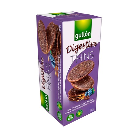 Biscuiti digestivi cu chipsuri de ciocolata&afine, 270g, Gullon - eMAG.ro
