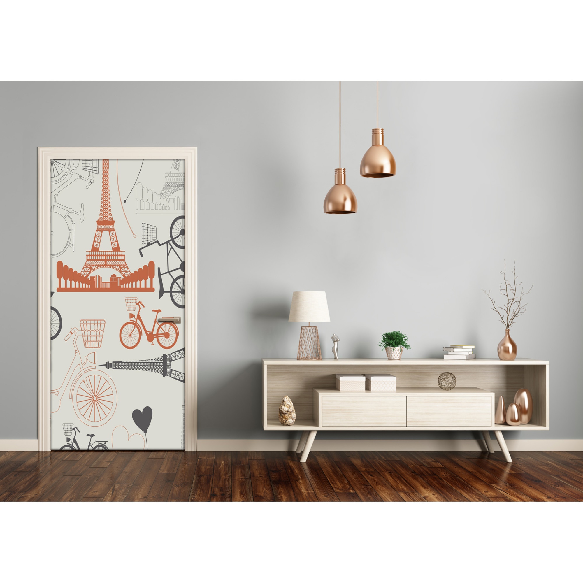 Stickere decorative, Tulup, Autocolante pentru usi, model Simboluri ale ...