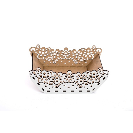Cosulet decorativ, MDF, DekoLaser, CD1044, 18x11 cm - eMAG.ro