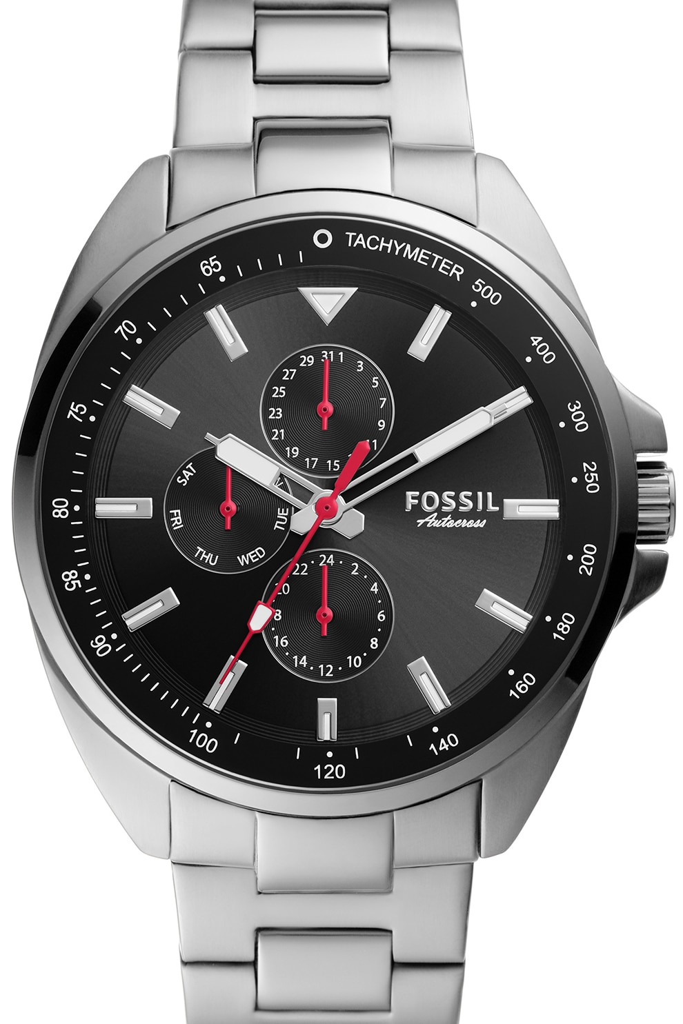 Fossil, Ceas de otel inoxidabil cu logo, Argintiu - eMAG.ro