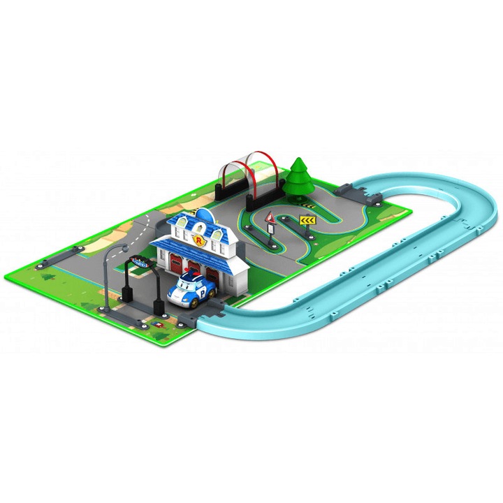 Set Jucarii Silverlit Robocar Poli Brooms Town Map Headquarters - eMAG.ro