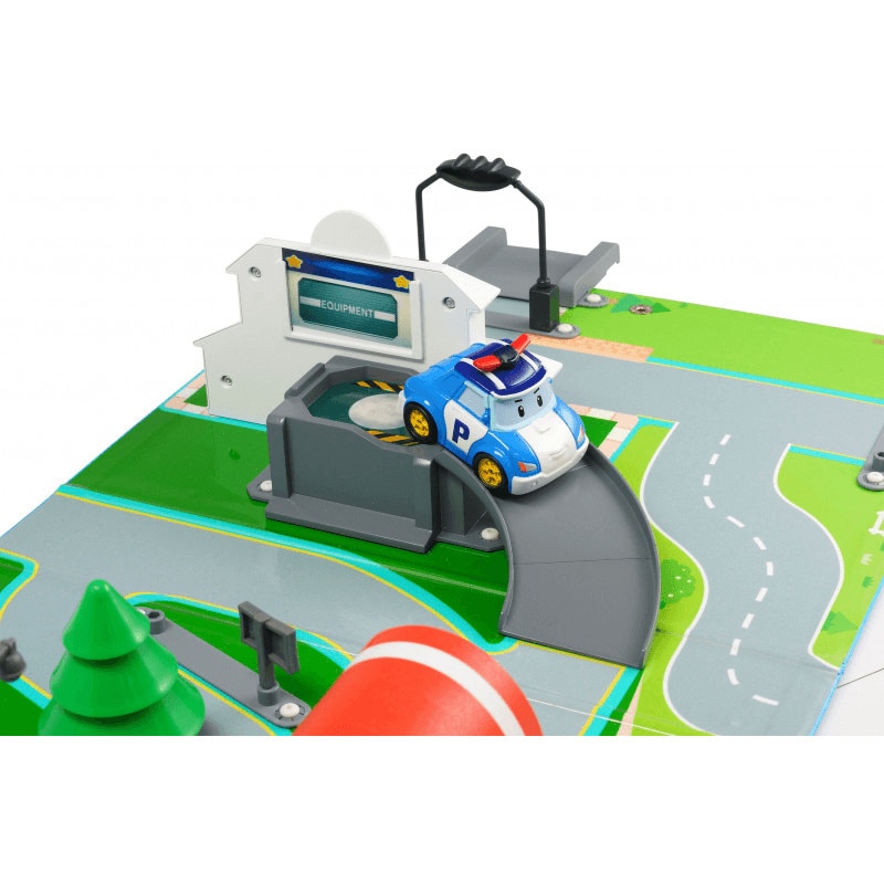 Set Jucarii Silverlit Robocar Poli Brooms Town Map Headquarters - eMAG.ro