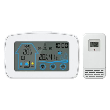 Ceas digital 2 in 1, PNI, statie meteo cu emitator wireless, afisaj LCD ...