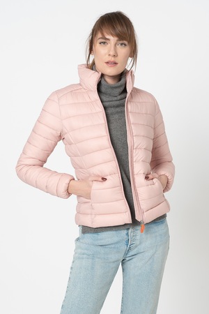 Save The Duck, Geaca cu vatelina si guler inalt Gigay, Roz pal, 50 ...