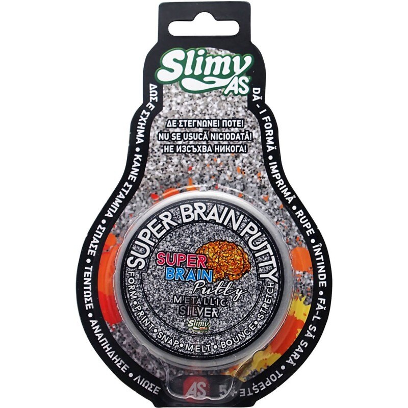 Slime Fosforescent Super Brain Putty Slimy, Metallic Silver - eMAG.ro