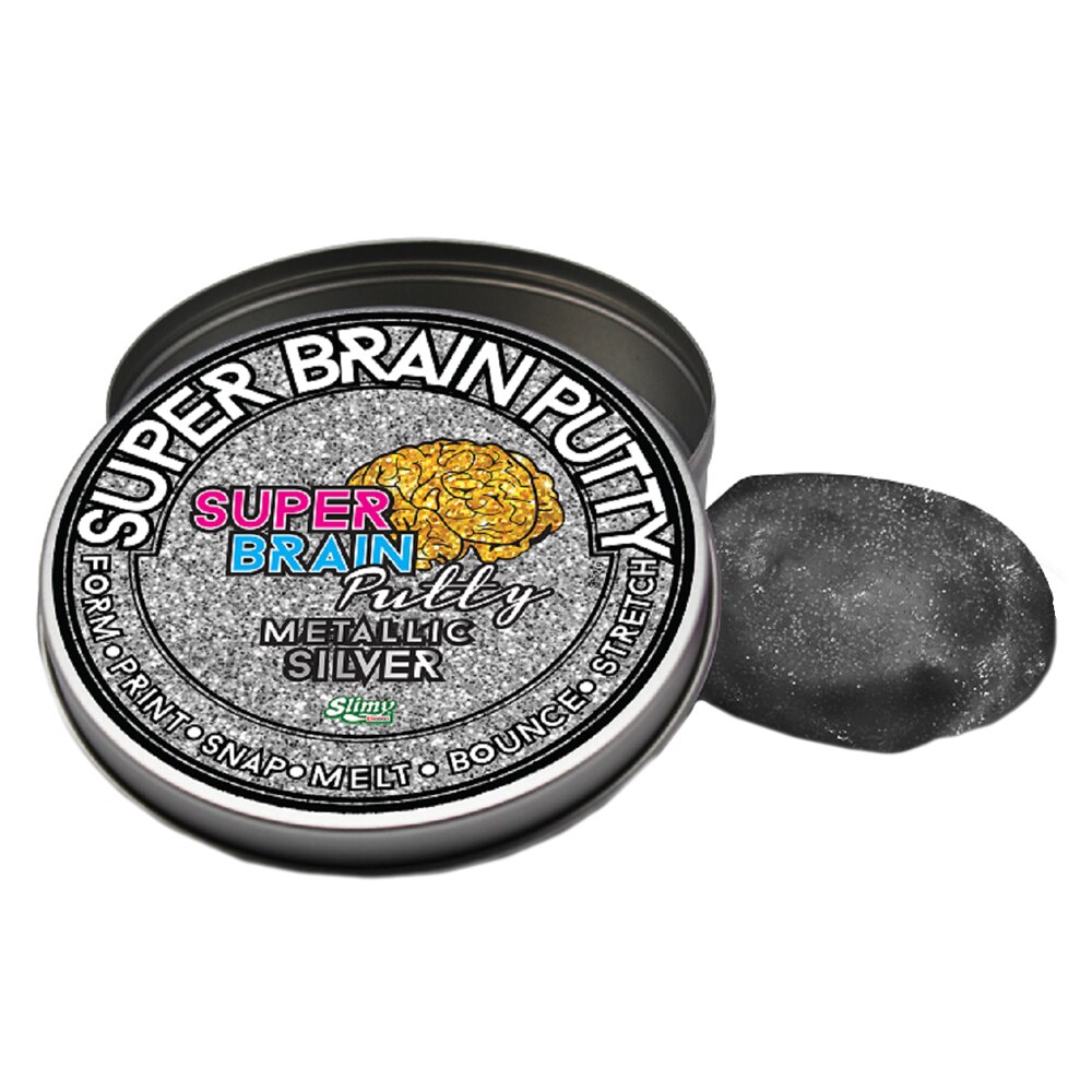 Slime Fosforescent Super Brain Putty Slimy, Metallic Silver - eMAG.ro