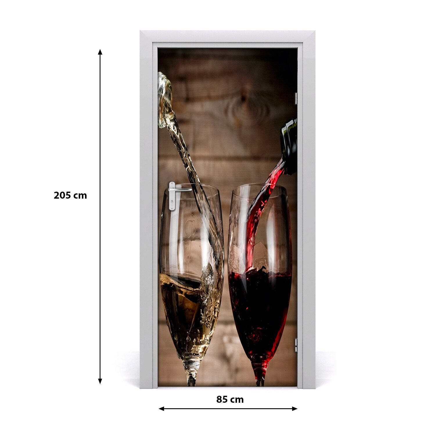 Stickere decorative, Tulup, Autocolante pentru usi, model Vin in pahare ...