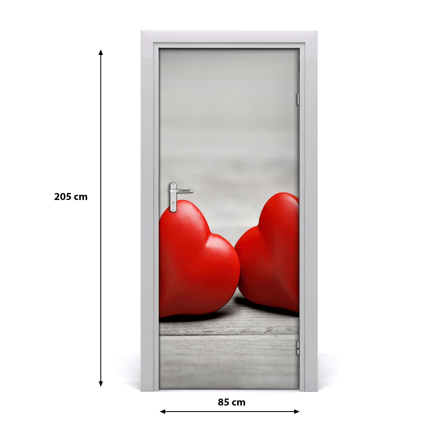 Stickere decorative, Tulup, Autocolante pentru usi, model Inima pe lemn ...