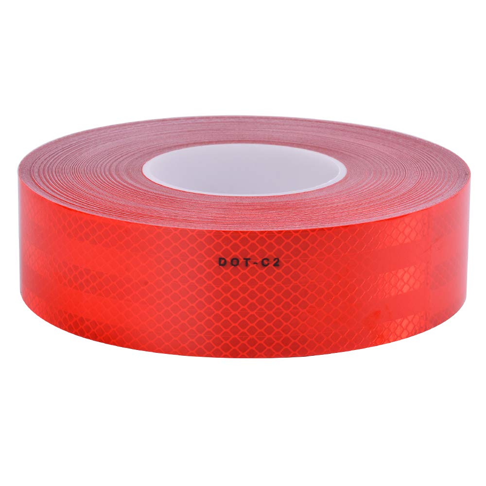 Banda reflectorizanta adeziva, continua, tip fagure, rosie fluorescenta, BR4, 5cmx25m - eMAG.ro