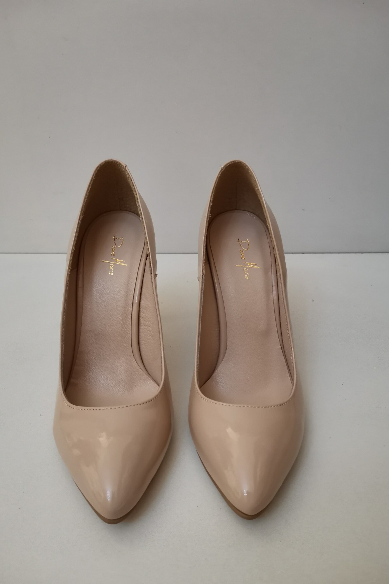 Pantofi stileto din lac, 100% piele exterior/interior, somon, 36 EU ...