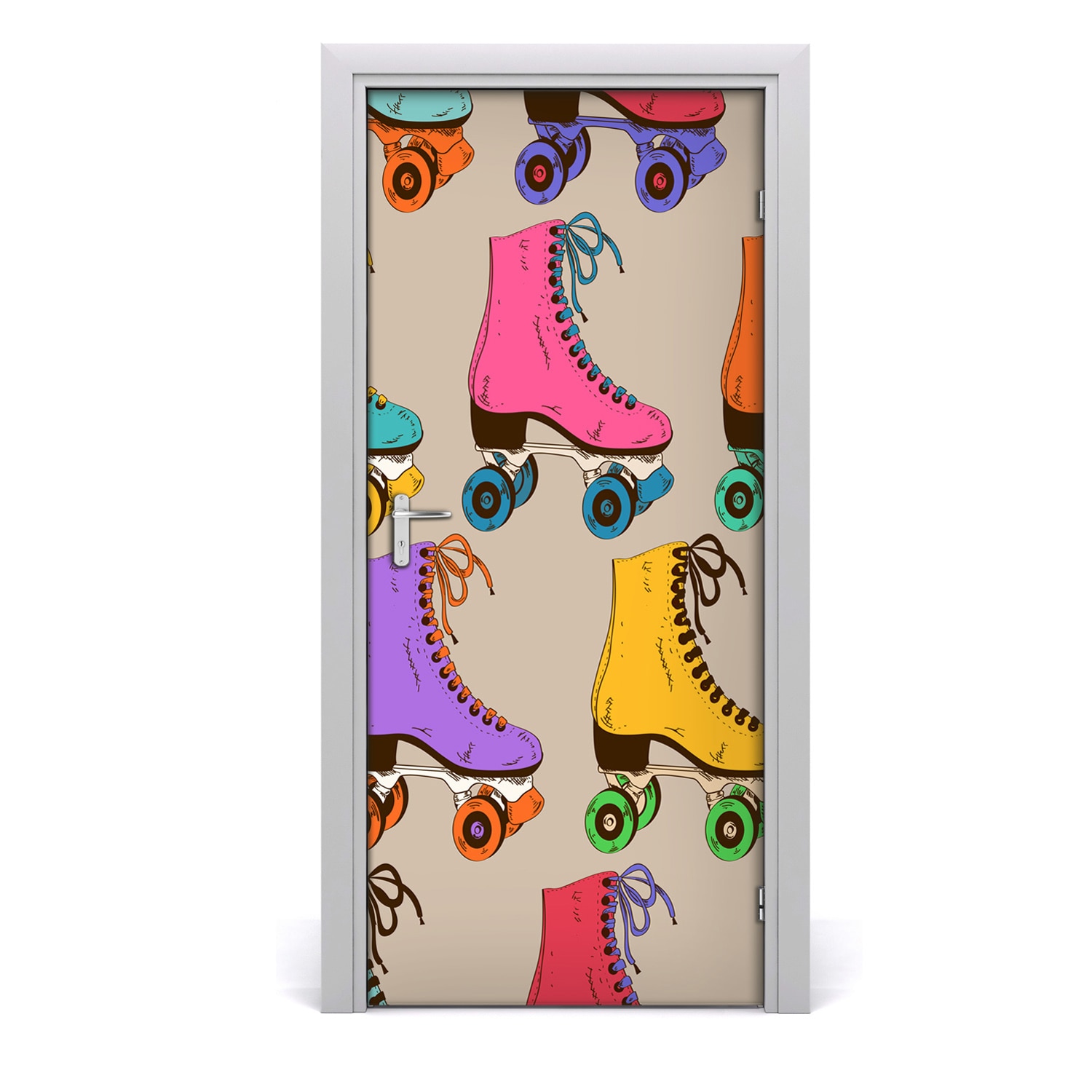 Stickere decorative, Tulup, Autocolante pentru usi, model patine cu ...