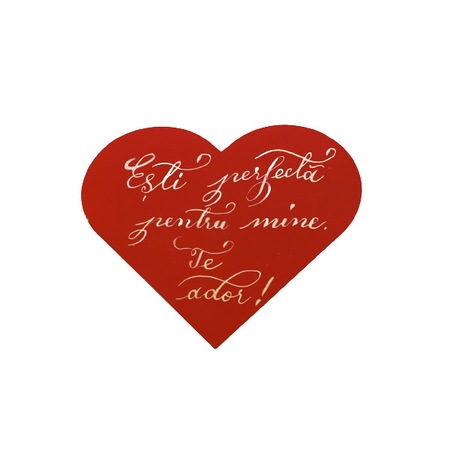 Scrisoare in forma de inima culoare Rosie, Esti perfecta pentru mine ...