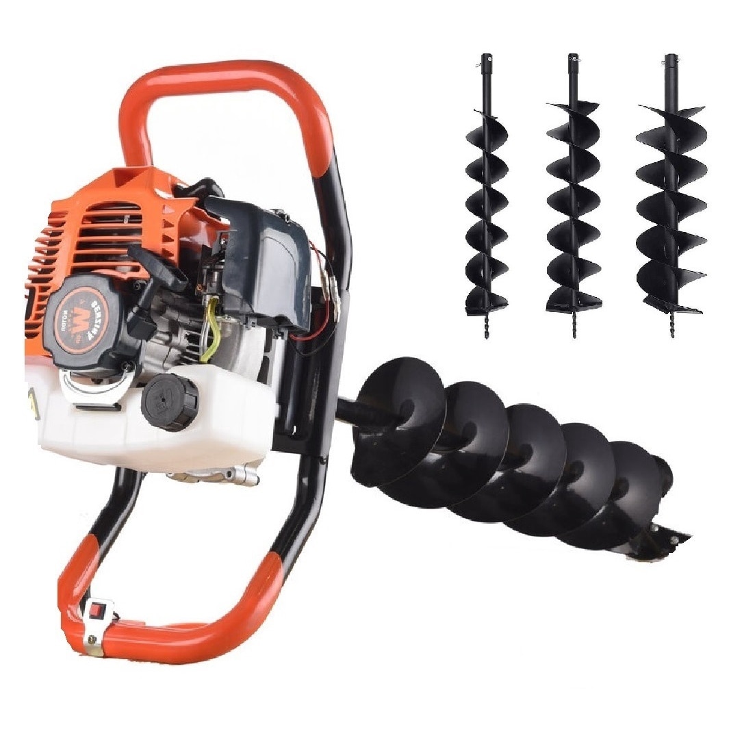 Motoburghiu foreza de pamant WOLFSON® STB-520, 3 burghie incluse 100 ...