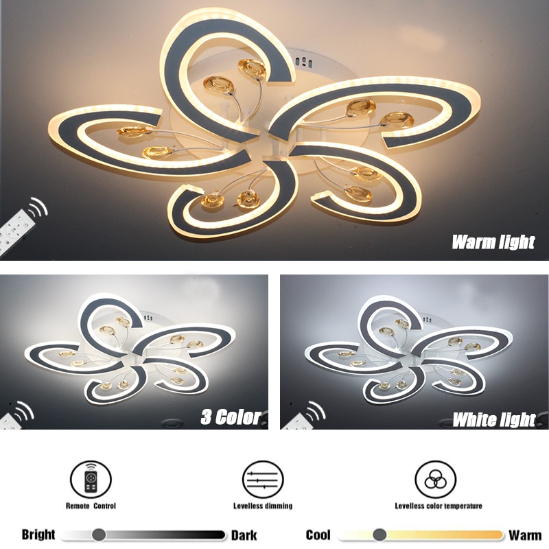 Lustra led model deosebit alb ,silm led inclus, 3 Functii Telecomanda ...