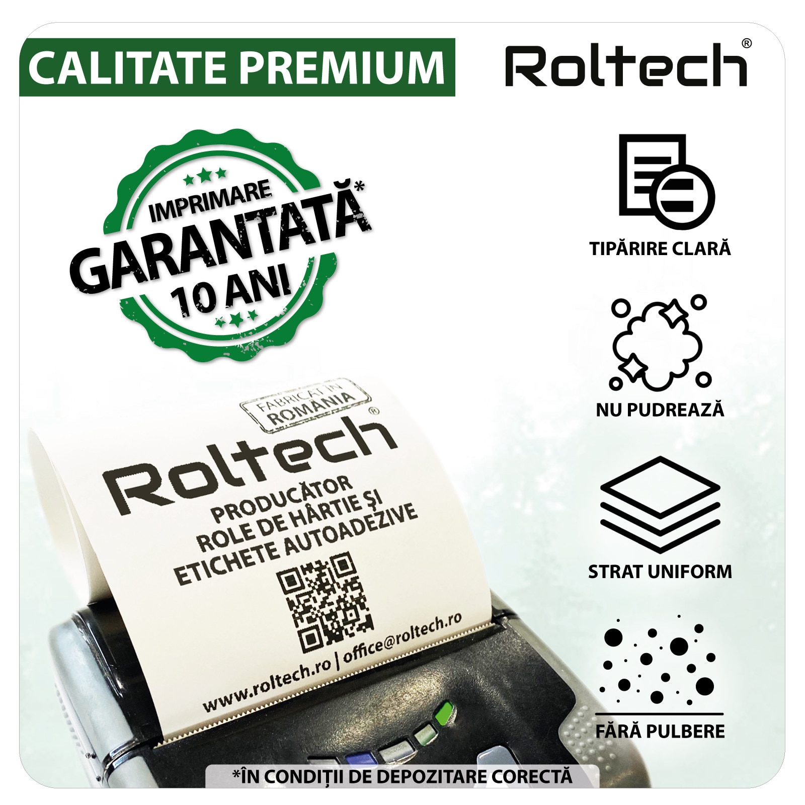 Role hartie termica ROLTECH, 80mm x 30m, non-BPA, 90 role/cutie - eMAG.ro