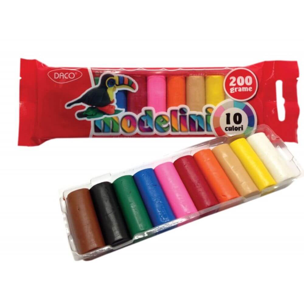 Plastilina Modelini Daco, 200 g, 10 Culori - eMAG.ro