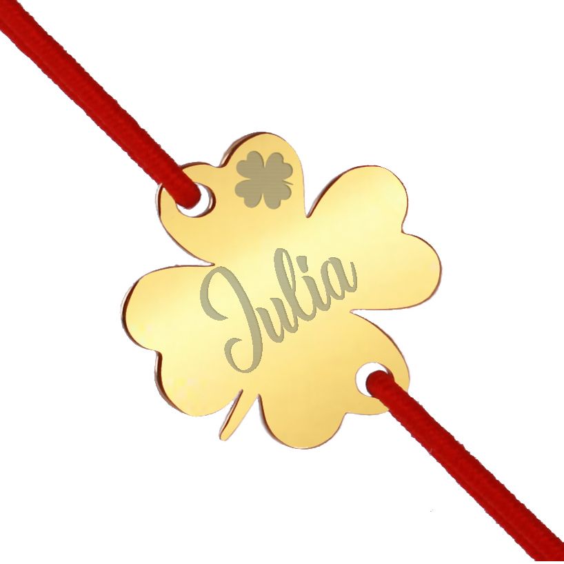 Martisor Bratara Inox Trifoi Auriu Nume Iulia - eMAG.ro