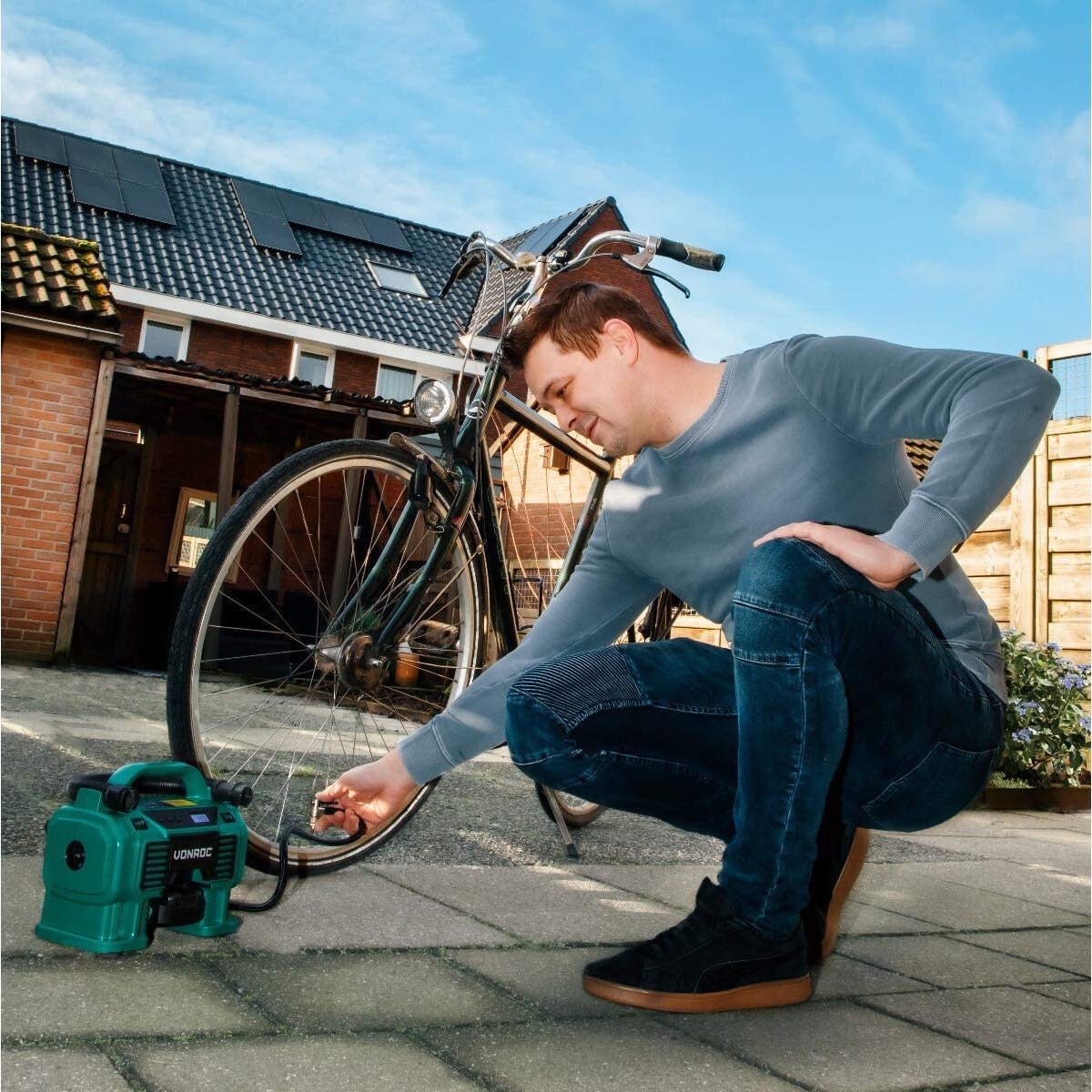 Compresor VONROC, CR503DC, compatibil cu acumulator 20V, fara ...