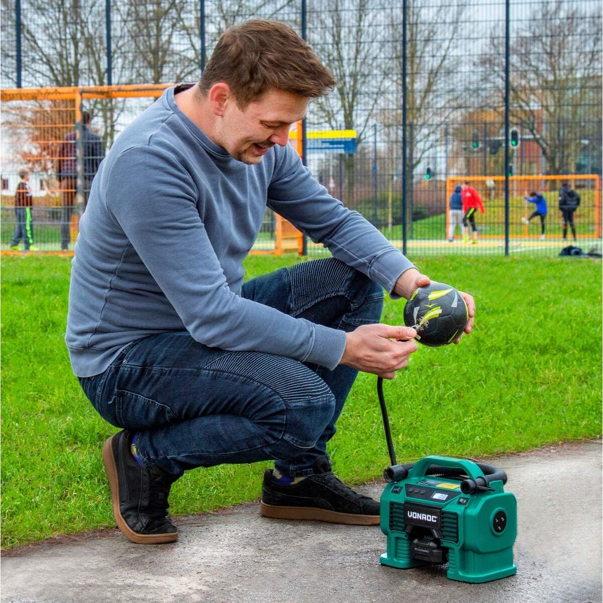 Compresor VONROC, CR503DC, compatibil cu acumulator 20V, fara ...