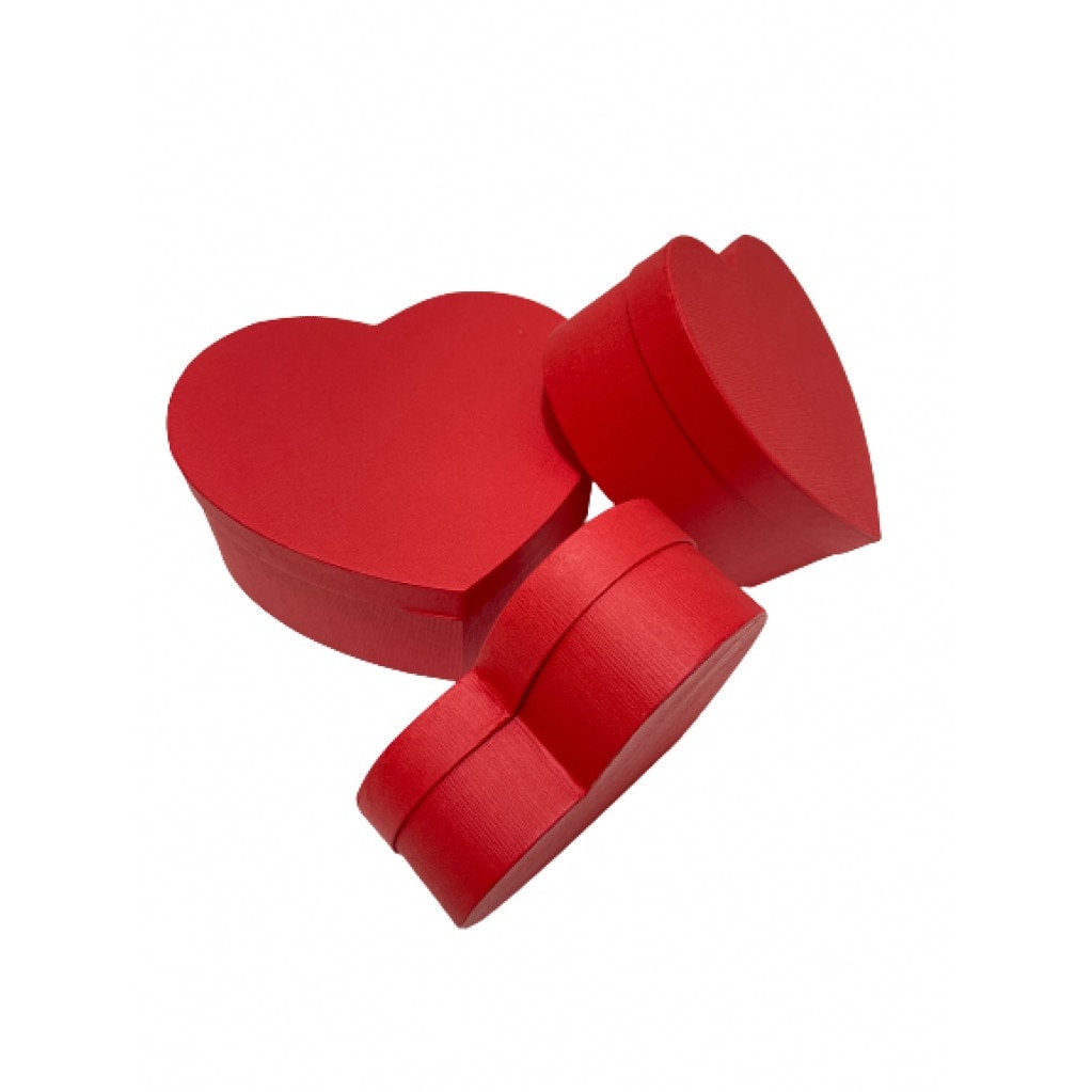 Set 3 cutii tip inima rosu,458 g - eMAG.ro