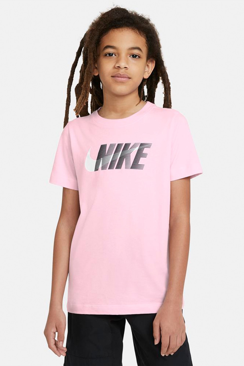 Nike, Тениска Swoosh с лого, Розов, 147-158 CM Standard - eMAG.bg