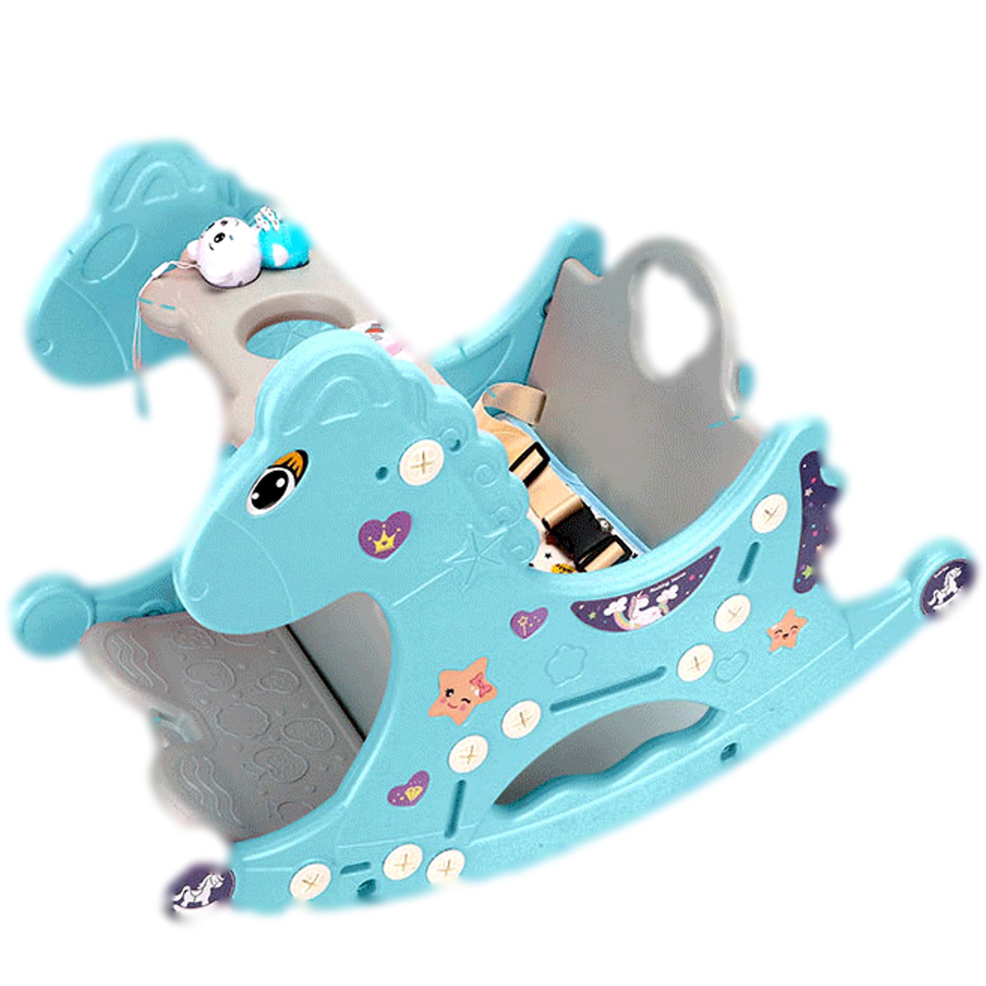 Calut Balansoar Copii 3 in 1, multiple roluri; Scaun de masa, masuta cu ...