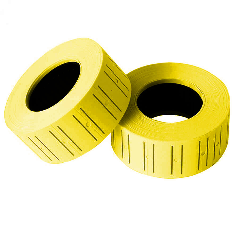 Комплект от 12 ролки с 600 прави етикета Ecada, жълти - eMAG.bg