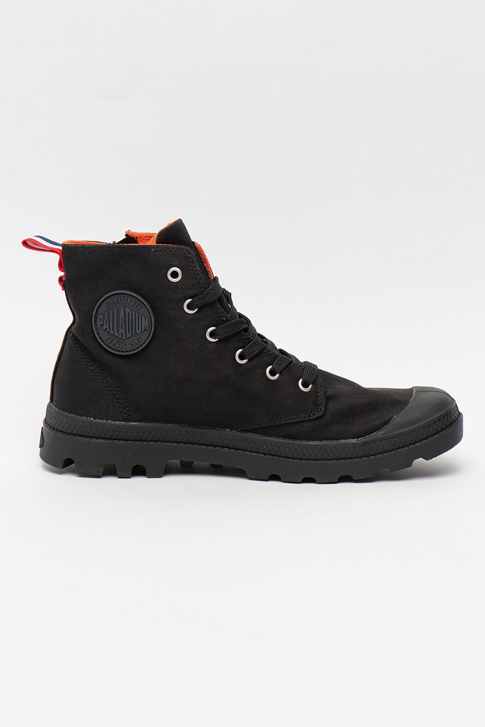 Palladium, Pantofi sport high-cut din material textil, Negru, 41 - eMAG.ro