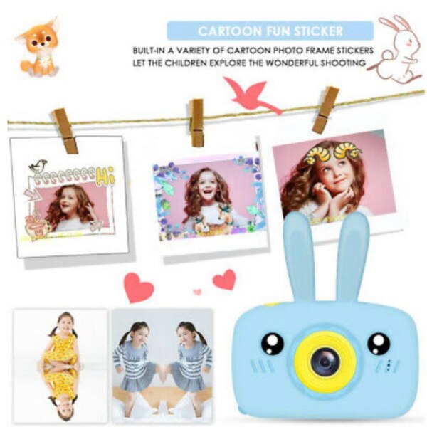 Camera foto copii + card de memorie 16GB, Albastru, +3-9 ani - eMAG.ro