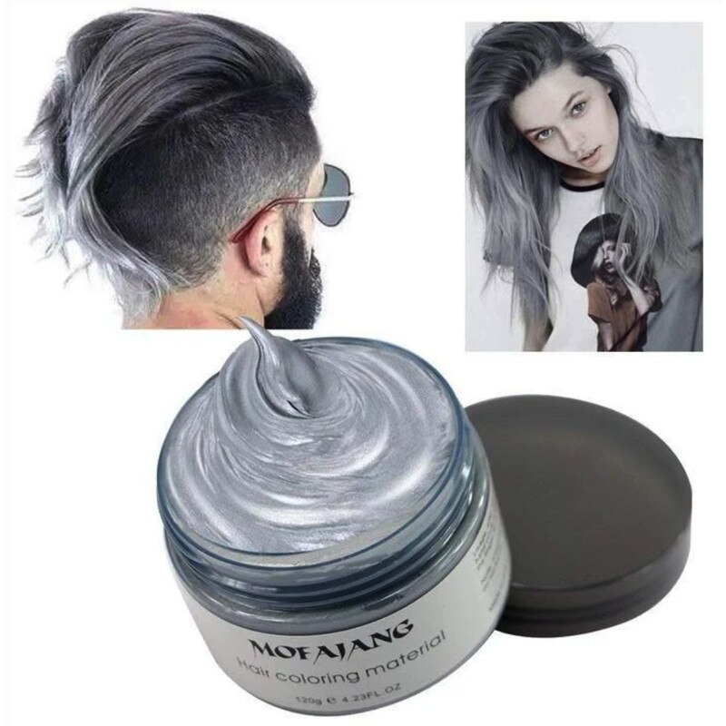 Crema coloranta pentru par temporara, 120g, Mofajang, Silver - eMAG.ro
