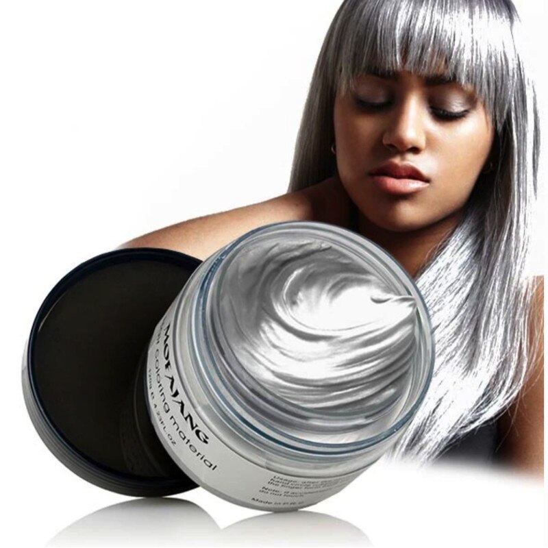 Crema coloranta pentru par temporara, 120g, Mofajang, Silver - eMAG.ro