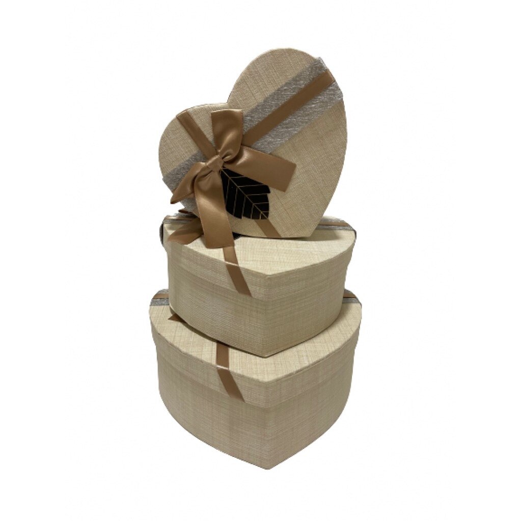 Set 3 cutii inima cu funda, 314 g - eMAG.ro