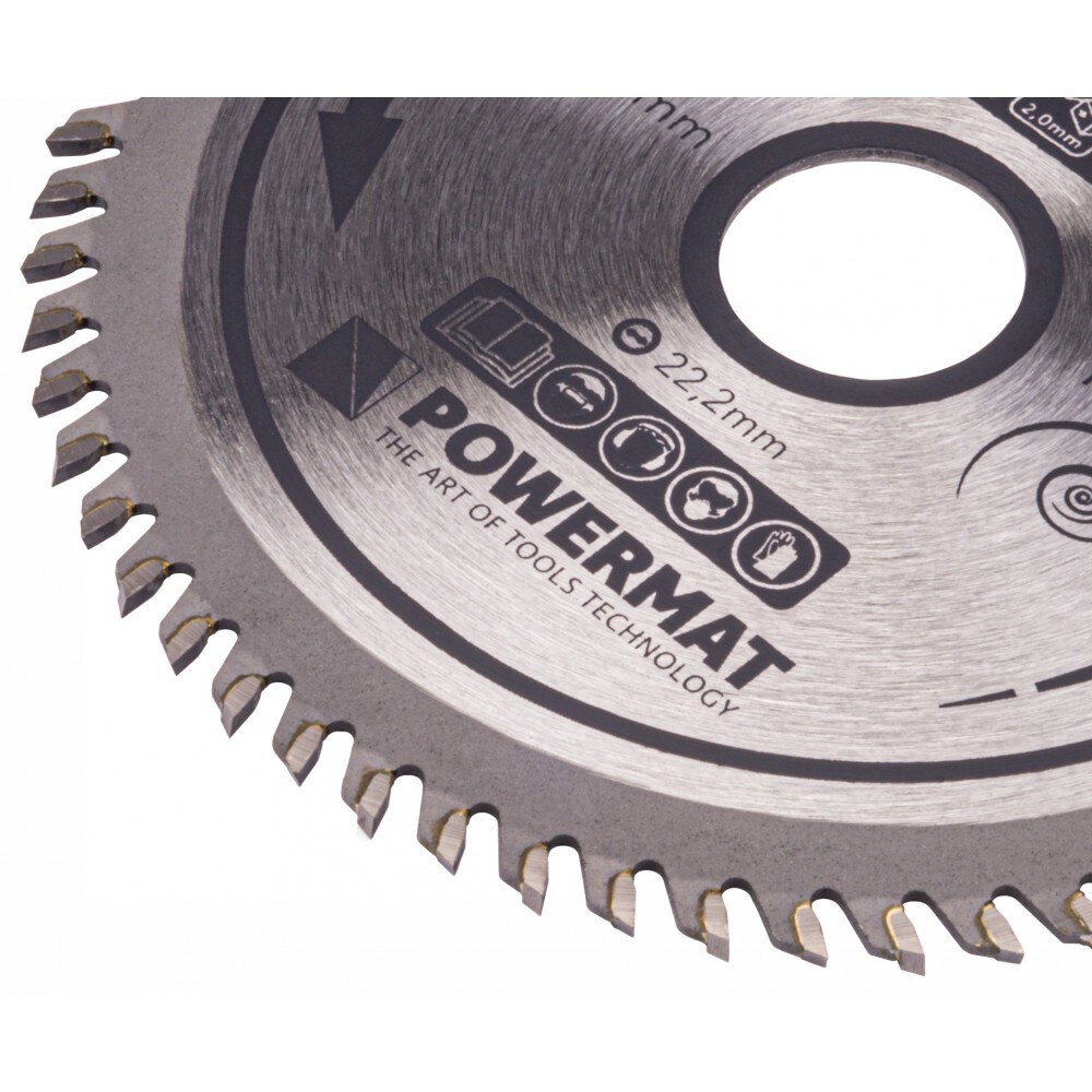 Disc circular pentru lemn 125x22.2mm cu 60 dinti TDD, Powermat - eMAG.ro
