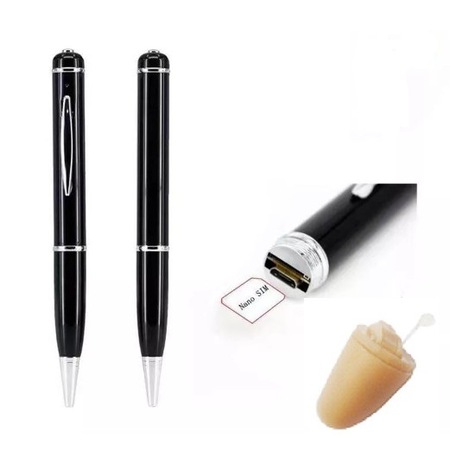 SpyEar Kémfülhallgató + tollba rejtett GSM modul - Világos fülhallgató ...