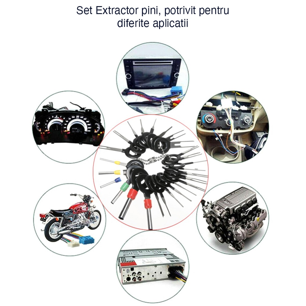 Set 60 bucati extractor de pini din mufe auto, pentru a scoate ...