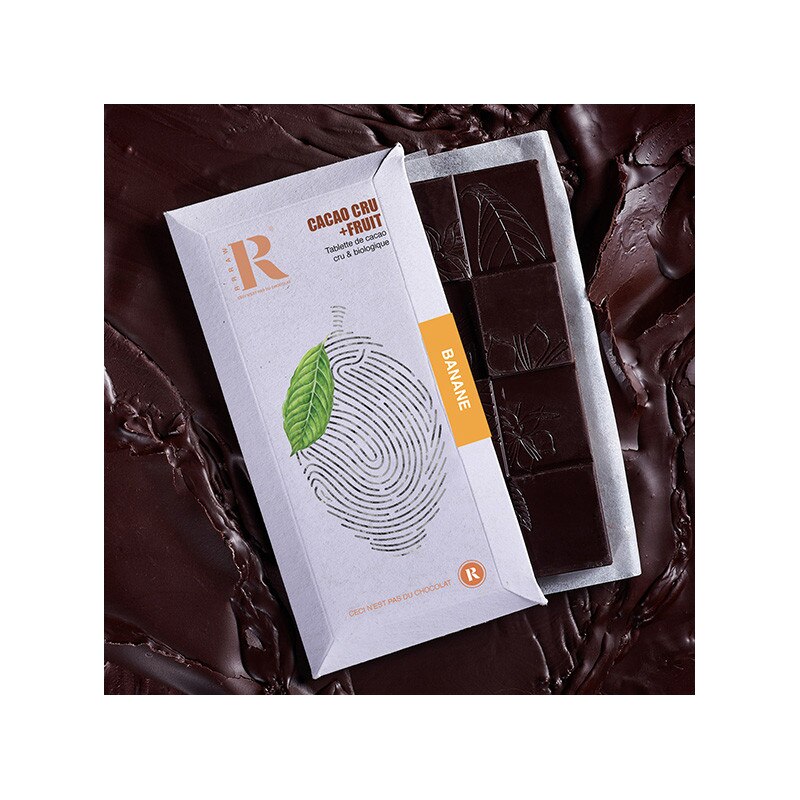 Tableta de ciocolata cruda cu banane, Rrraw, Bio, 45 g - eMAG.ro