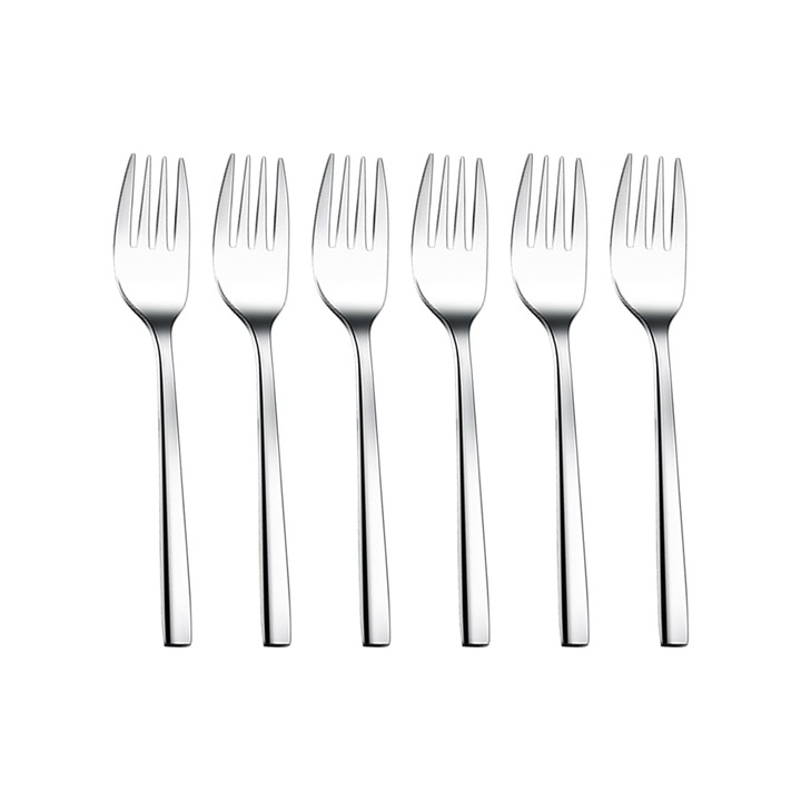 Set 6 furculite pentru desert, Zephyr, Inox, Argintiu - eMAG.ro