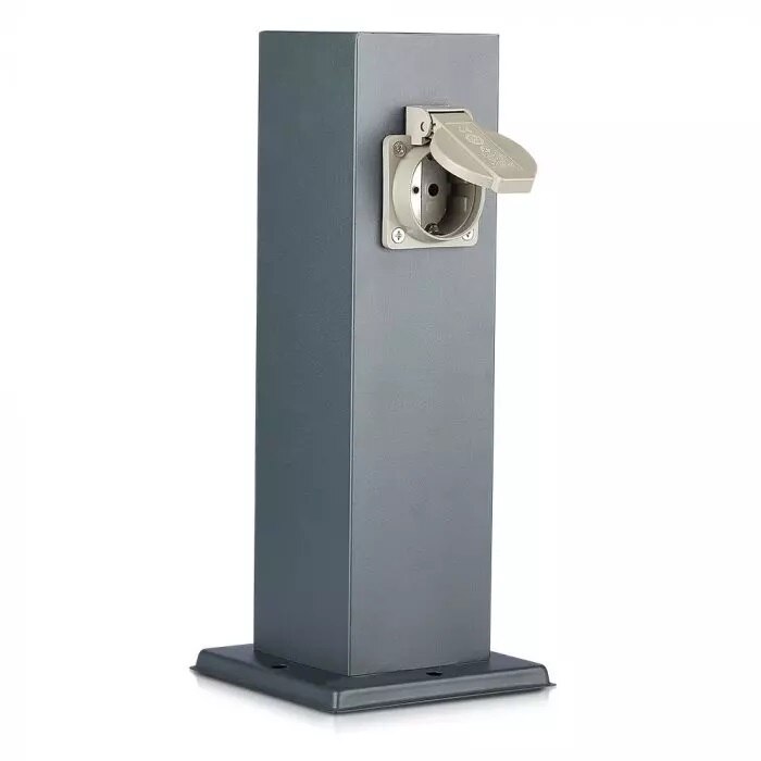 Priza pentru gradina V-TAC 8820, 2 prize, IP44, 300 mm, Otel inoxidabil ...