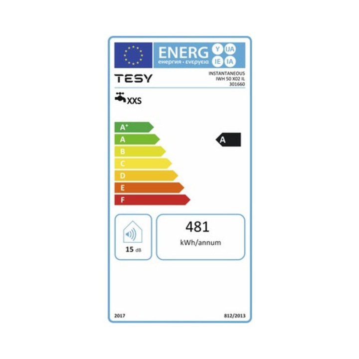 Instant electric Tesy 5 kW in line, 2,9 l/min, CEE A, montaj la 360 ...
