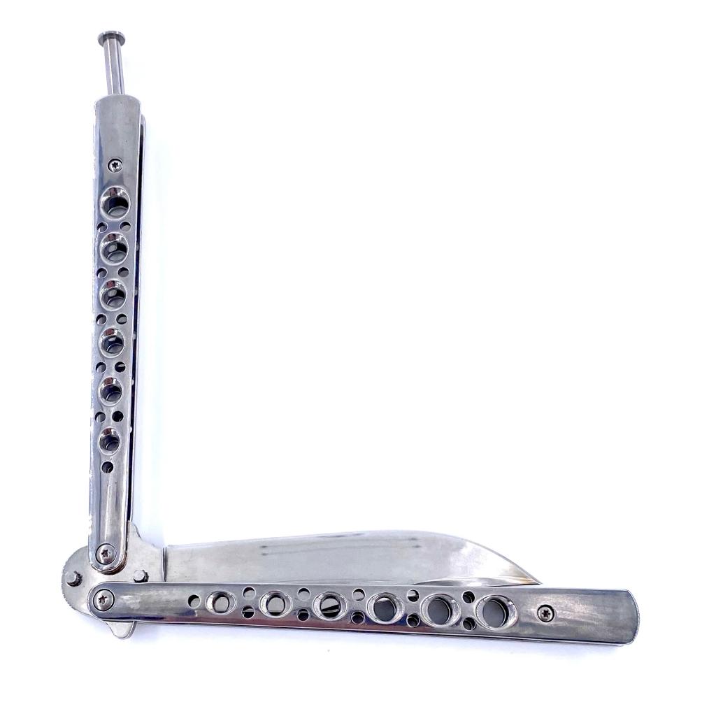 Нож Butterfly balisong CS:GO, с острие, 24 см, сребрист, калъф с щипка ...