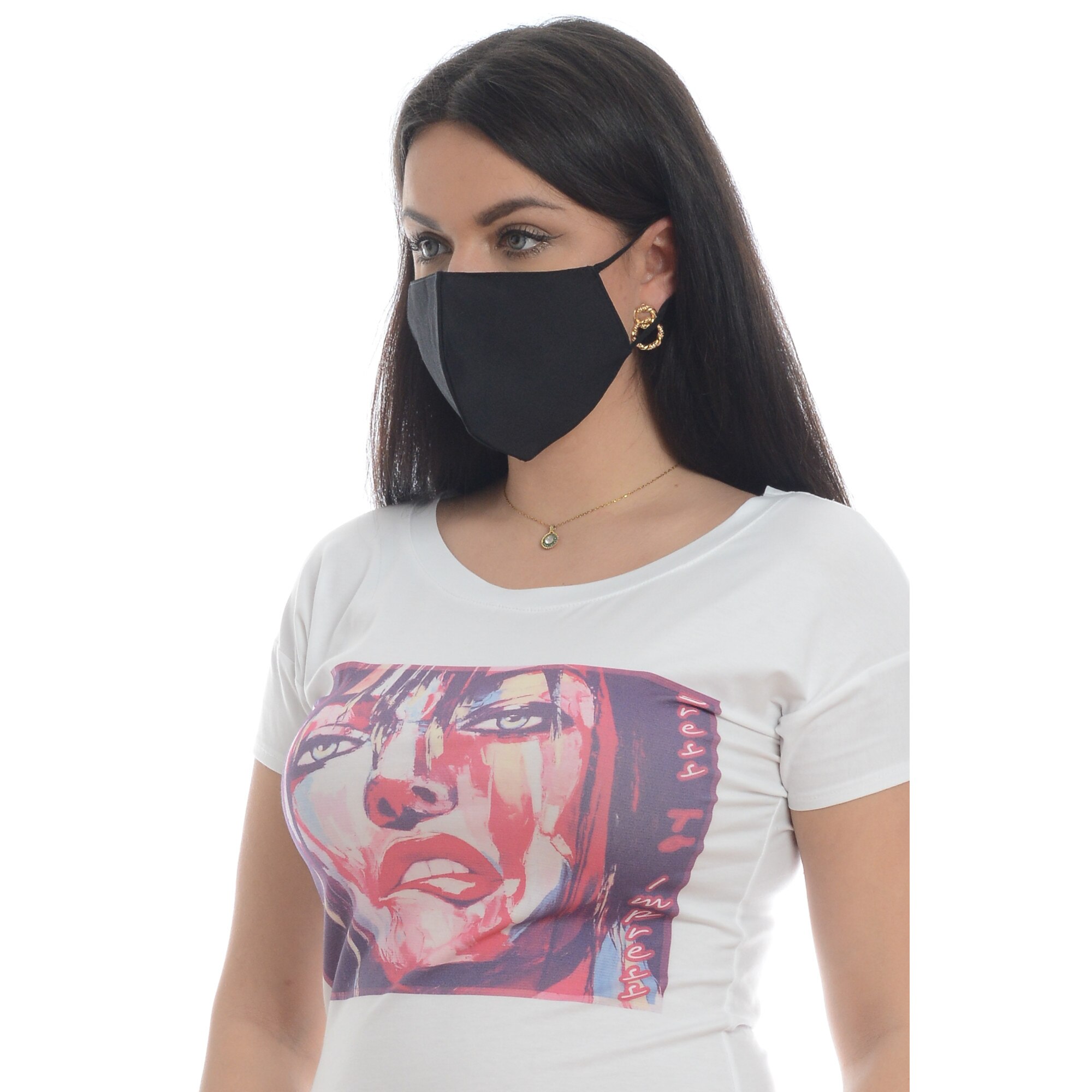 Set 10 bucati, masca de protectie fata din bumbac cu densitate mare, 2 ...