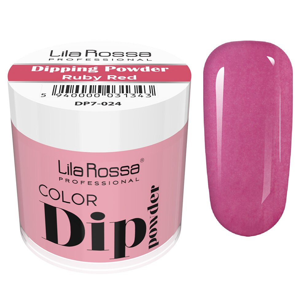Pudra acrilica Dip Powder color, Lila Rossa, 7 g, 024 Ruby Red - eMAG.ro