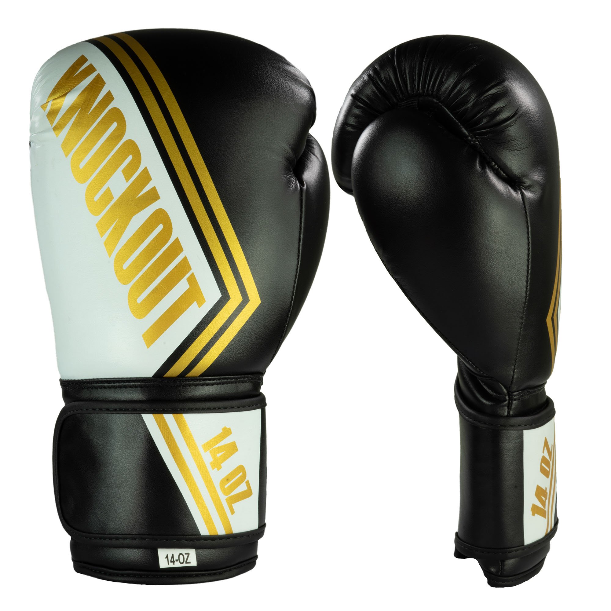 Manusi box Knockout Fighter Negru/Alb/Gold - 8OZ - eMAG.ro