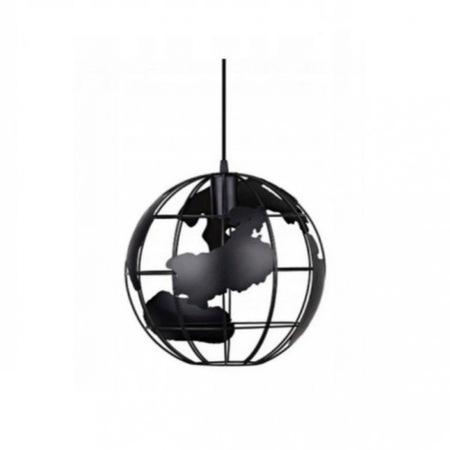 Lustra tip pendul model glob pamantesc, diametru 30 cm, Gonga® Negru ...