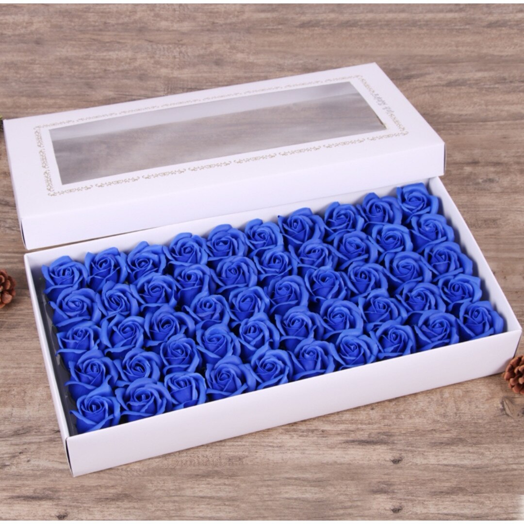 Flori de sapun trandafiri Albastru deschis, set 50/buc - eMAG.ro