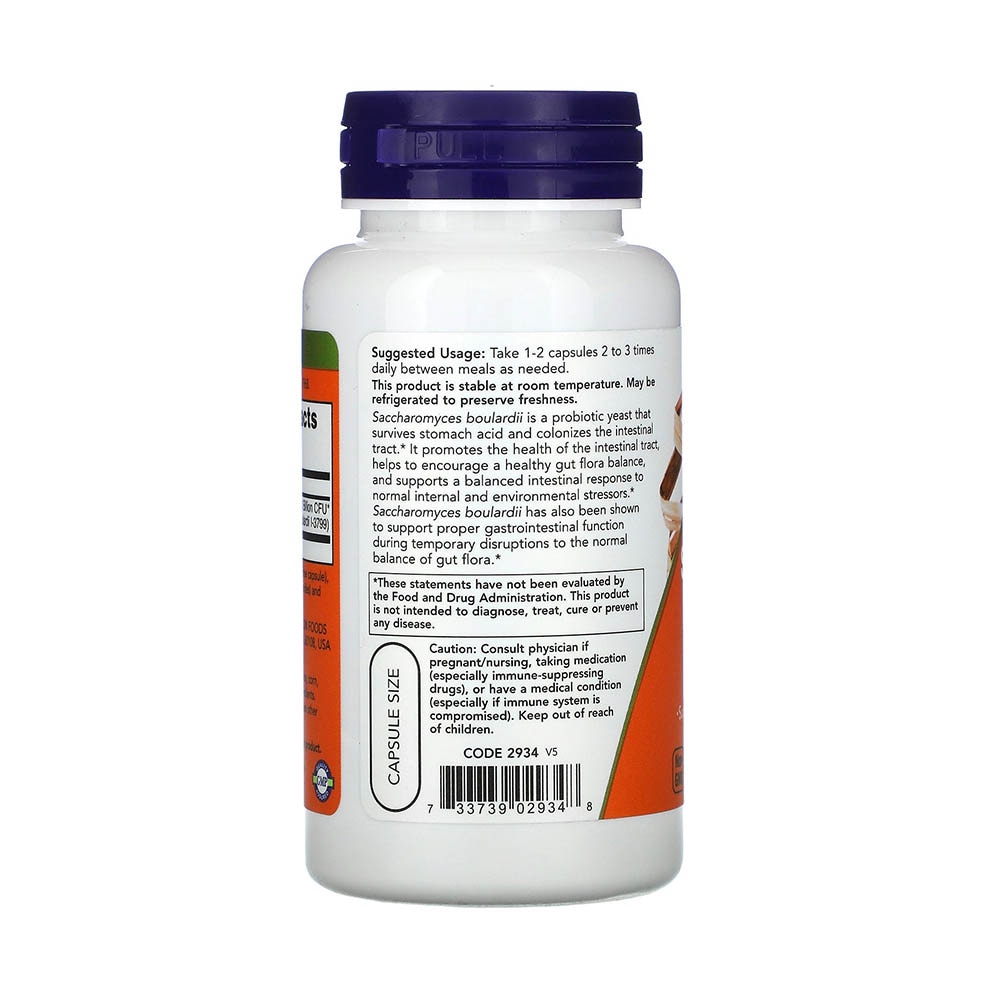Saccharomyces Boulardii (Drojdie Probiotica) Now Foods, 60 capsule ...