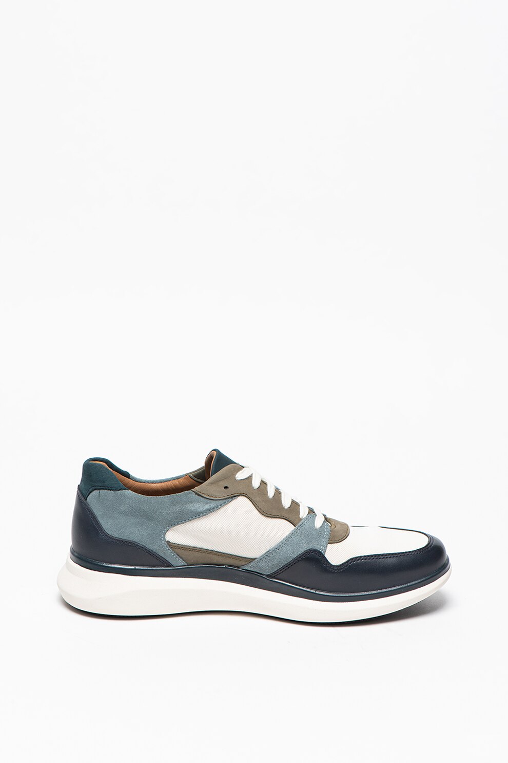 Clarks, Pantofi sport colorblock cu garnituri de piele Un Globe Run ...